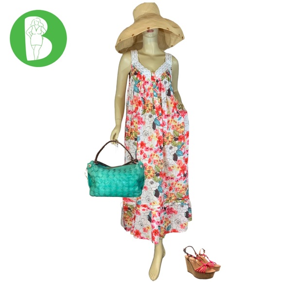 The Paragon | Dresses | The Paragon Multicolor Floral Print Cotton Day ...